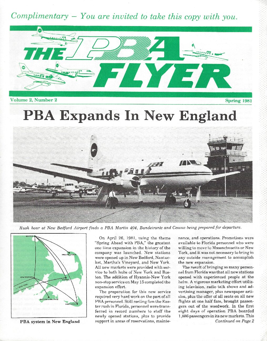 PBA Flyer | Provincetown-Boston Airline, Inc.